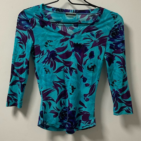 Guess | Tops | Pretty Guess Turquoise Purple Floral Design Light 0 ...